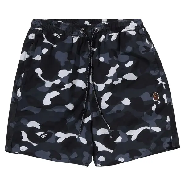 A BATHING APE City Camo Ape Head Beach Shorts - Black