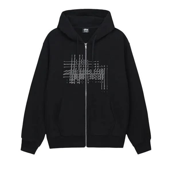 StÜssy Refracted Zip Hoodie - Black