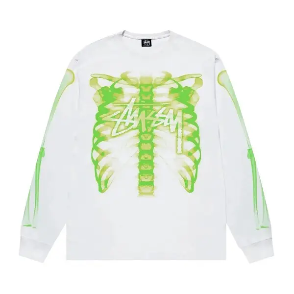 StÜssy Rib Cage 3m Long-sleeve Tee - White