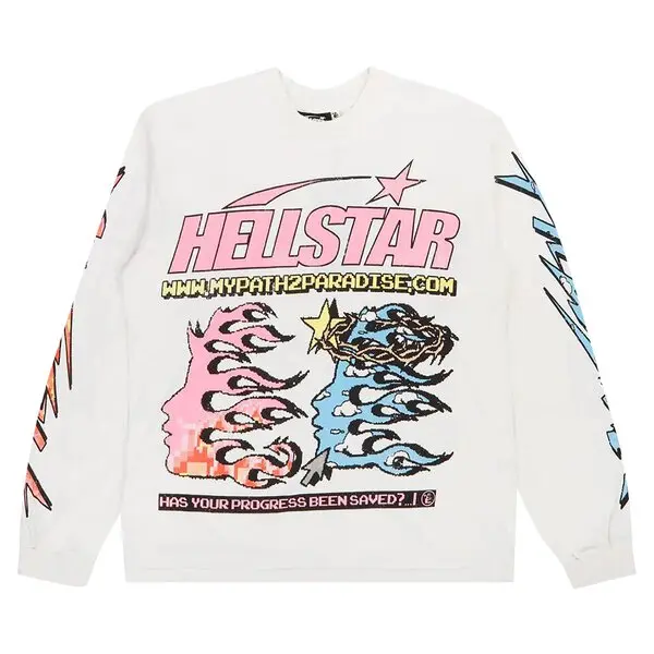 HELLSTAR Pixel Long-sleeve Tee - White