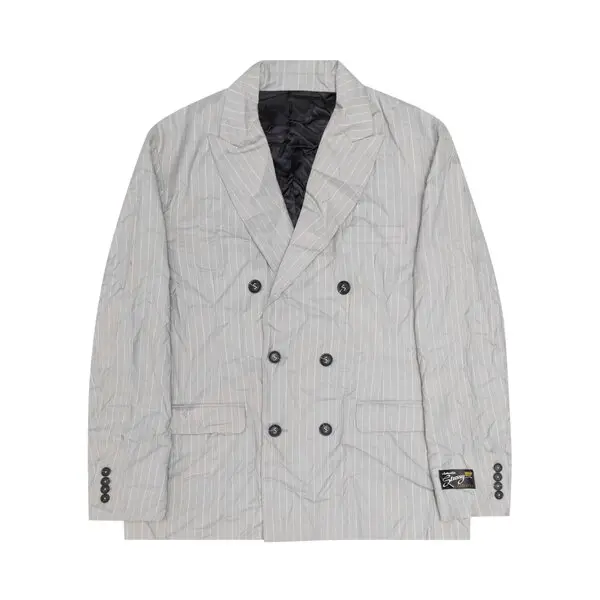 StÜssy Wrinkled Stripe Double-breasted Blazer