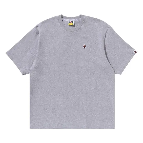 A BATHING APE Ape Head One Point Relaxed Fit Tee - Grey