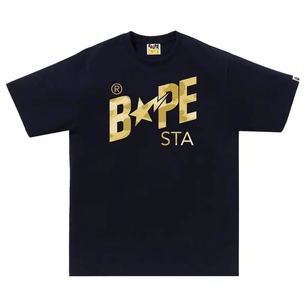 A BATHING APE Color Camo Sta Logo Tee - Blue
