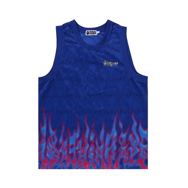 A BATHING APE Flame Mesh Vest - Blue