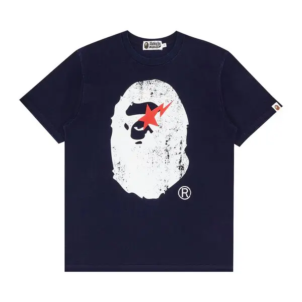 A BATHING APE Ape Head Indigo Tee 'light Indigo - Blue