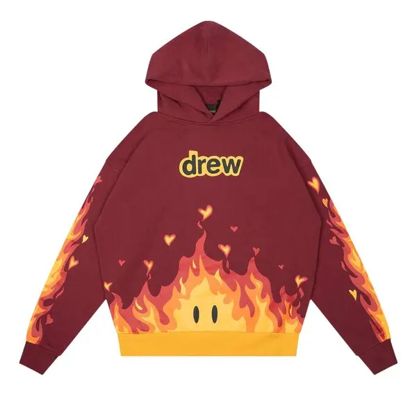Drew House Secret Fire Oversized Hoodie - Red