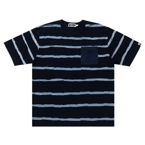 A BATHING APE Discharge Print Relaxed Fit Tee 'indigo