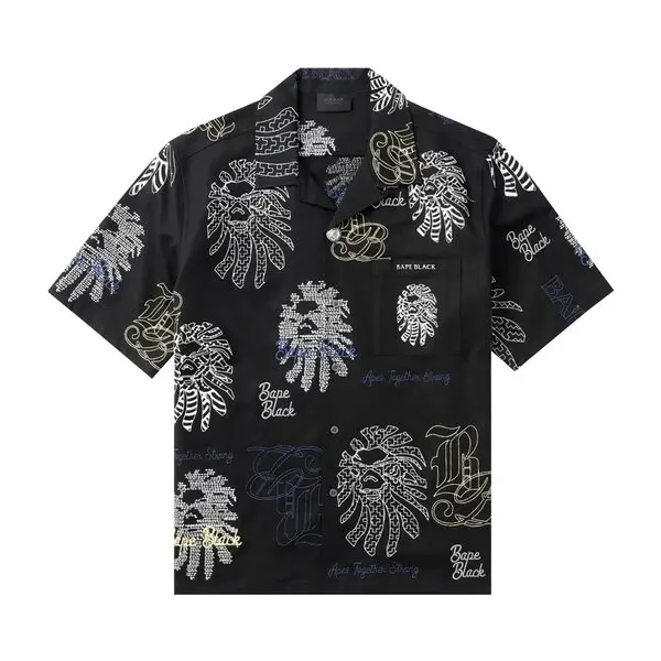 A BATHING APE Graphic Stitch Shirt - Black