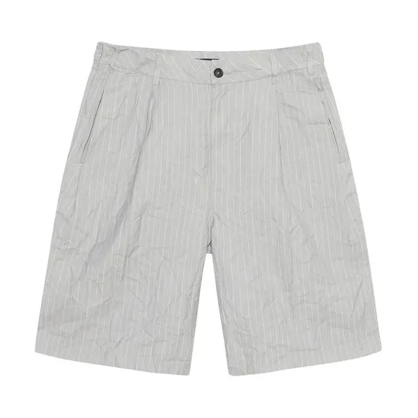 StÜssy Wrinkled Stripe Volume Pleated Short - Grey