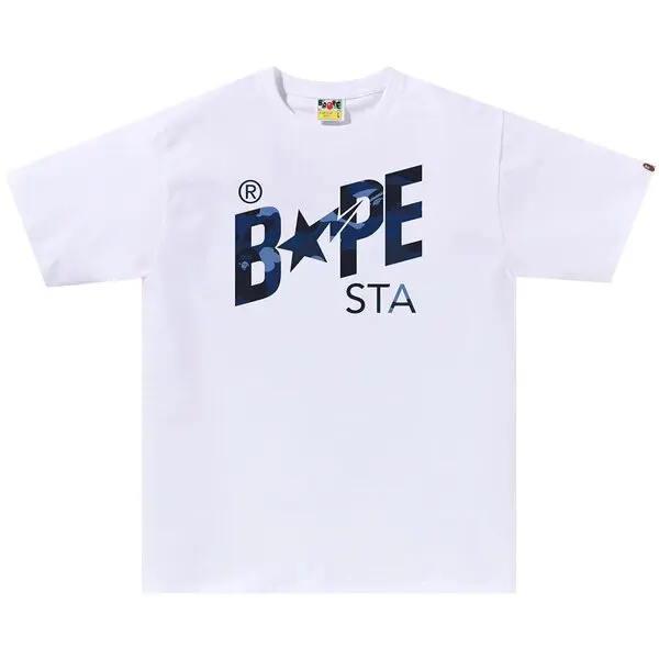 A BATHING APE Color Camo Sta Logo Tee - White