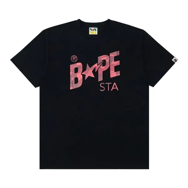 A BATHING APE Color Camo Sta Logo Tee - Black