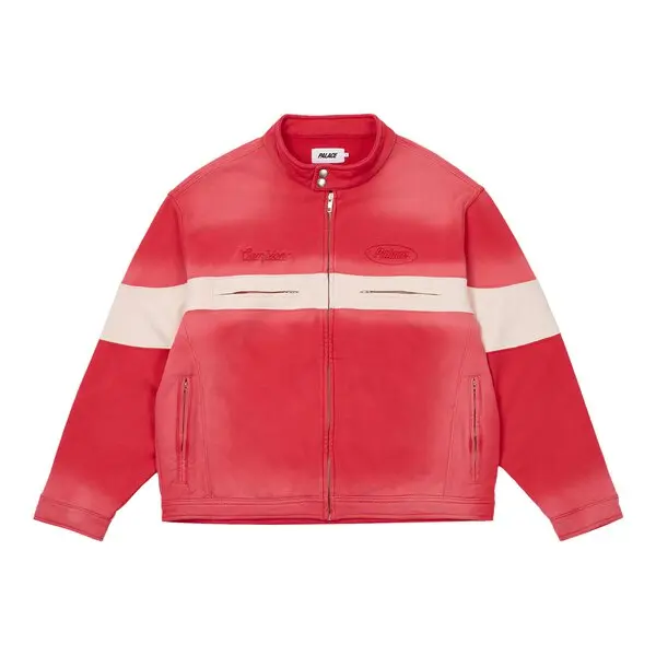 PALACE Washed Moto Jacket - Red