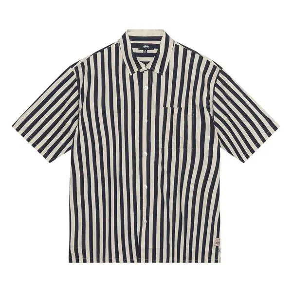 StÜssy Striped Boxy Flat Hem Shirt - Multicolor