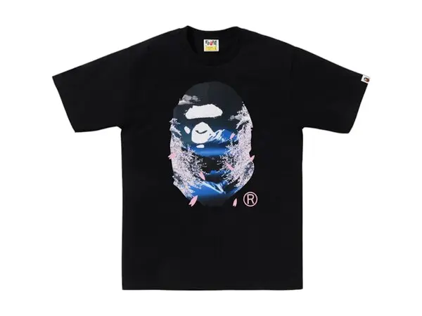 A BATHING APE Sakura Photo Ape Head Tee Shirt - Black