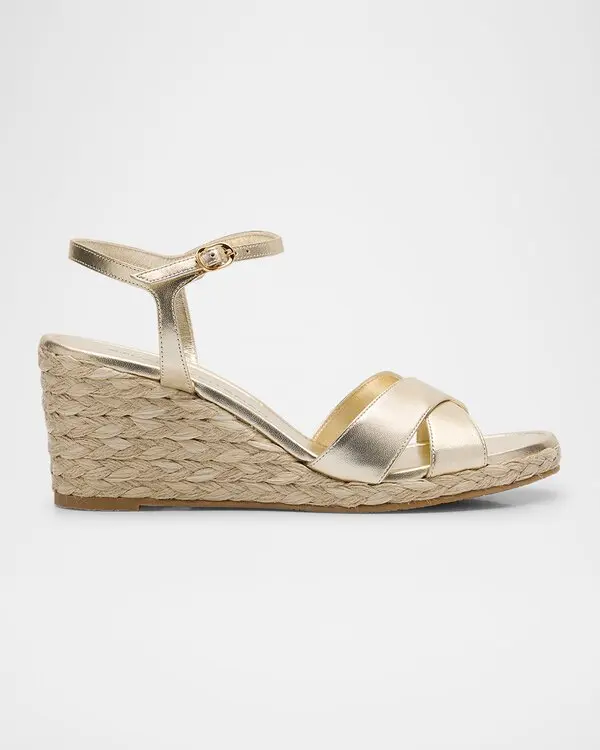 STUART WEITZMAN Dayna Espadrille Sandals - Light Gold/natural
