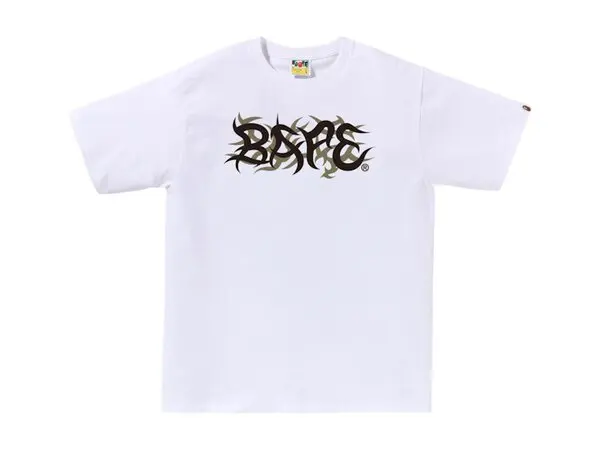 A BATHING APE Trial Camo Logo Tee Shirt - White