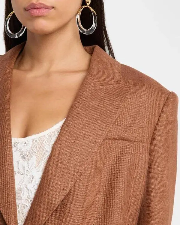 Zimmermann Illuminate Linen Tailored Jacket - Rust