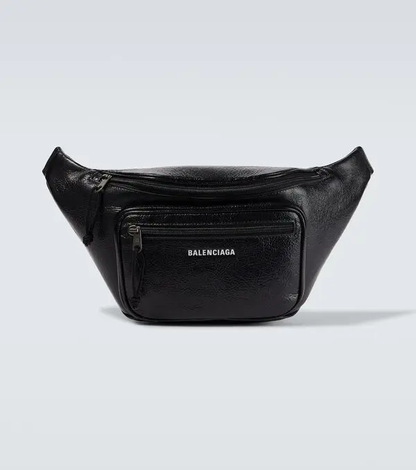 Balenciaga Explorer Leather Belt Bag - Black
