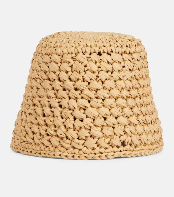 Loro Piana Jasmine Raffia Bucket Hat - Beige