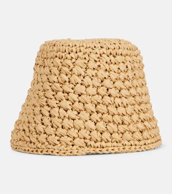 Loro Piana Jasmine Raffia Bucket Hat - Beige