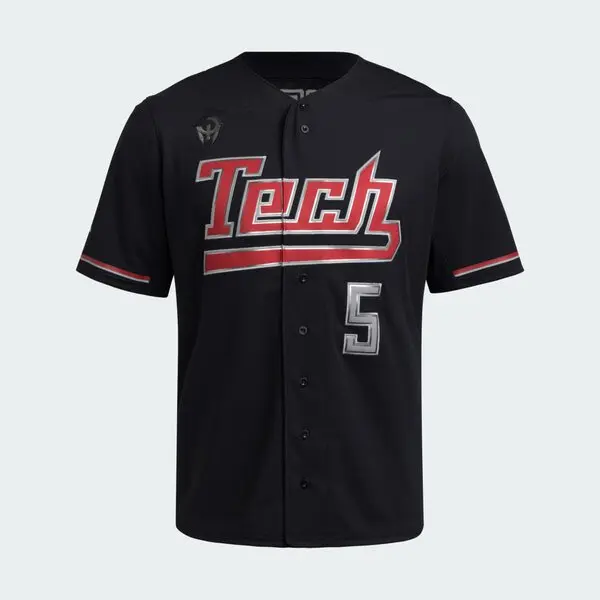Adidas Texas Tech Strategy Full-button Jersey
