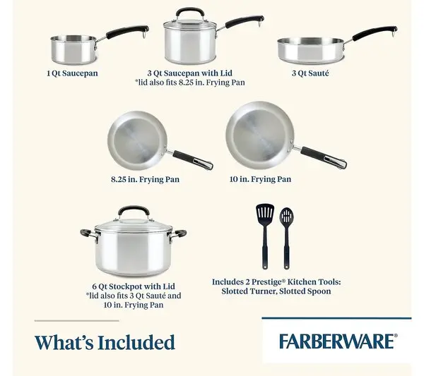 FARBERWARE Brilliance Stainless Steel Cookware 0 Pc Set