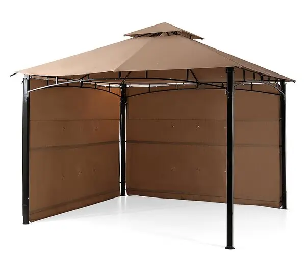 LINON Backyard Expressions 10'x10' Gazebo Wtwo Extend Ing Side Panels - One-color