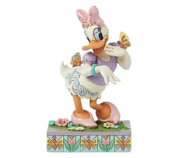 JIM SHORE Disney Traditions Daisy Duck With But Terfly Figurine - One-color
