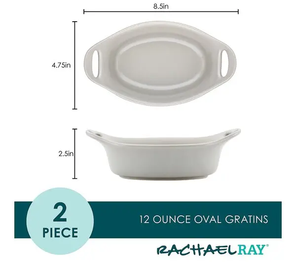 RACHAEL RAY Solid Glazed Ceramics Au Gratin Set