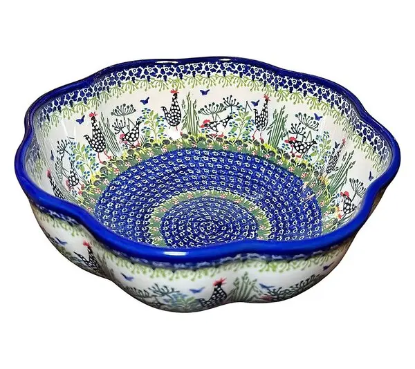 LIDIA'S POLISH POTTERY Large 12 Cup Fala Bowl - One-color
