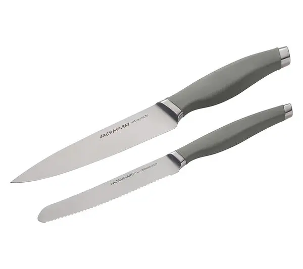RACHAEL RAY Japanese Stainless Steel Utility Kn Ife Set, 2-pc - Silver