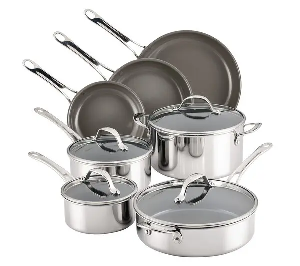 ANOLON Everlast Ceramic Nonstick 11-piece Cookware Set - One-color