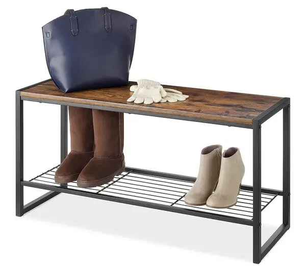 WHITMOR Modern Industrial Entryway Bench