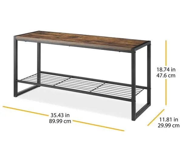 WHITMOR Modern Industrial Entryway Bench