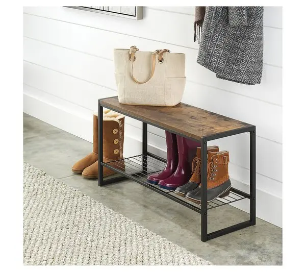 WHITMOR Modern Industrial Entryway Bench