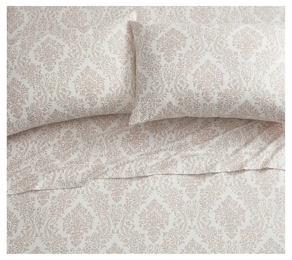 Tahari Home Damask Triple Brushed Sheet Set, Fu Ll