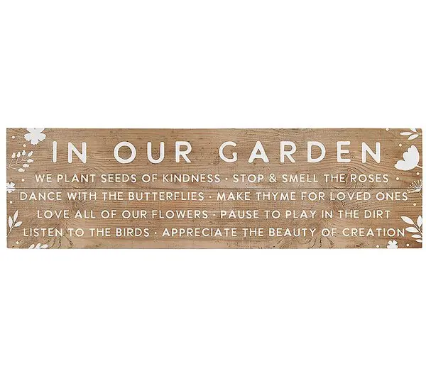SINCERE SURROUNDINGS 24' In Our Garden Vintage Pallet Board - One-color