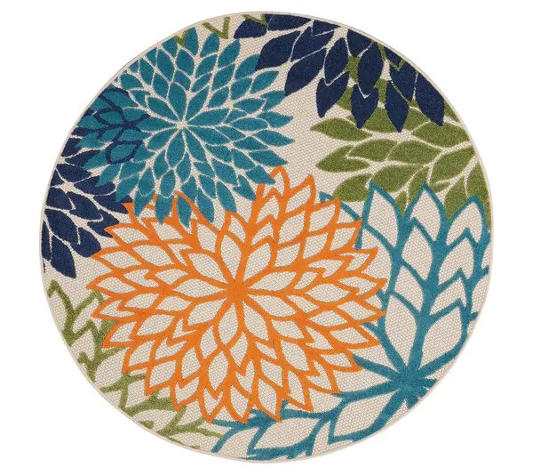 NOURISON HOME Aloha Tropical 5'3' X Round Rug