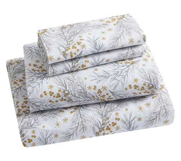 Tahari Home Pine Cotton Flannel Sheet Set, Full