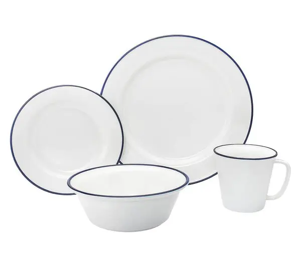 GODINGER Bistro Porcelain 16 Piece Set, Servicefor 4 - One-color