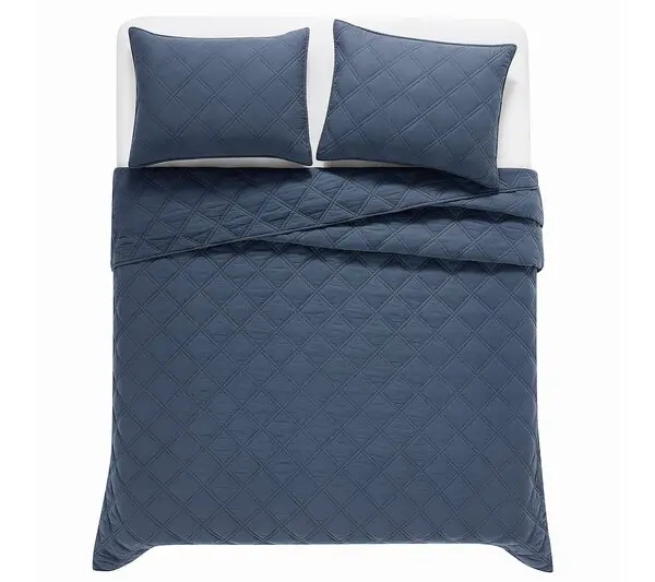 BROOKLYN LOOM Diamond Washed Cotton Full/queen Quilt Set
