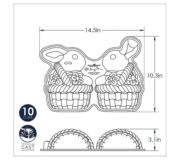 NORDICWARE Bunny In A Basket Pan