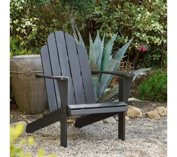 LINON Home Black Adirondack Chair - One-color