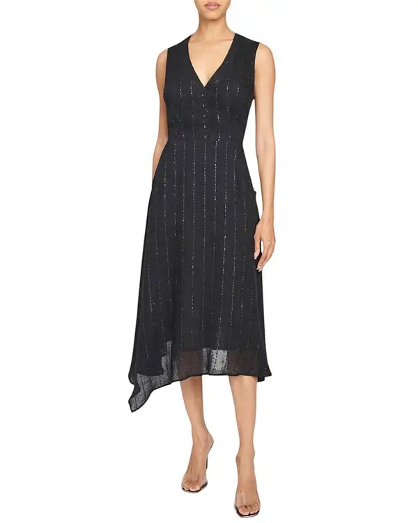 knee length dresses for ladies Onda Striped Metallic Maxi Dress  VICI