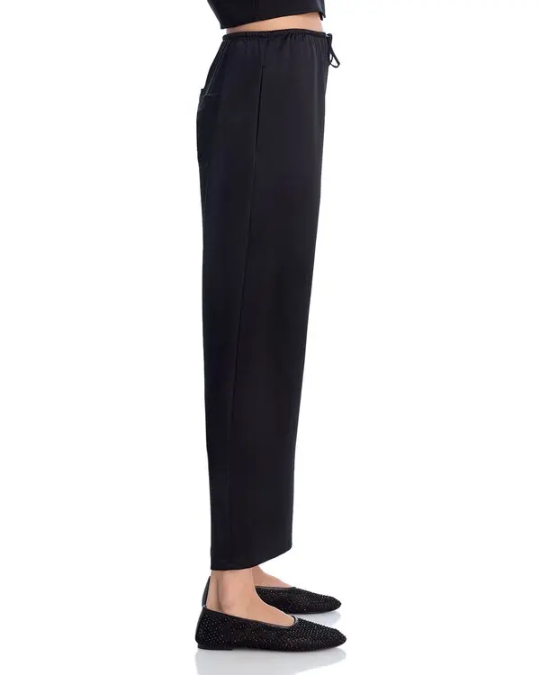 LESET Barb Crop Drawstring Pants - Black