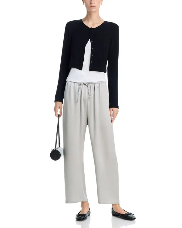 LESET Barb Crop Drawstring Pants - Cement