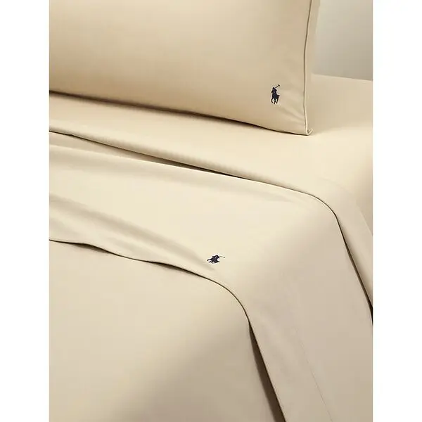 Ralph Lauren Player Cotton Flat Sheet - Paleoak