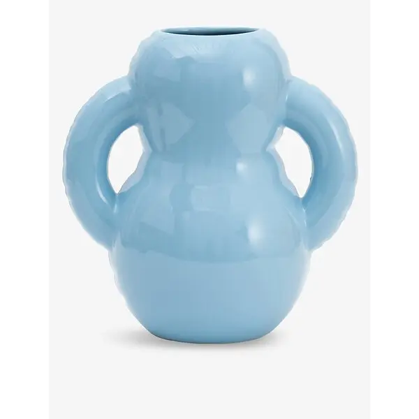 HOME STUDYO Oscar Ceramic Vase 29cm - Sky Blue Gloss