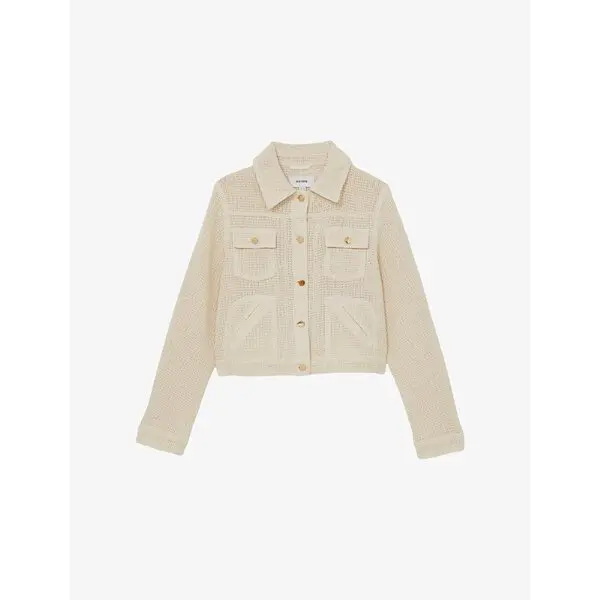 REISS Cotton-blend Trucker Jacket