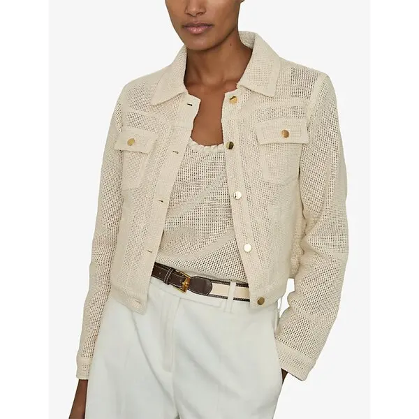 REISS Cotton-blend Trucker Jacket